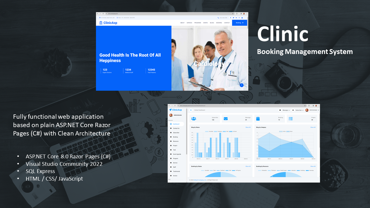 Clinic Booking Management System - ASP.NET Core 8.0 Razor Pages (C#) – INDOTALENT STORE