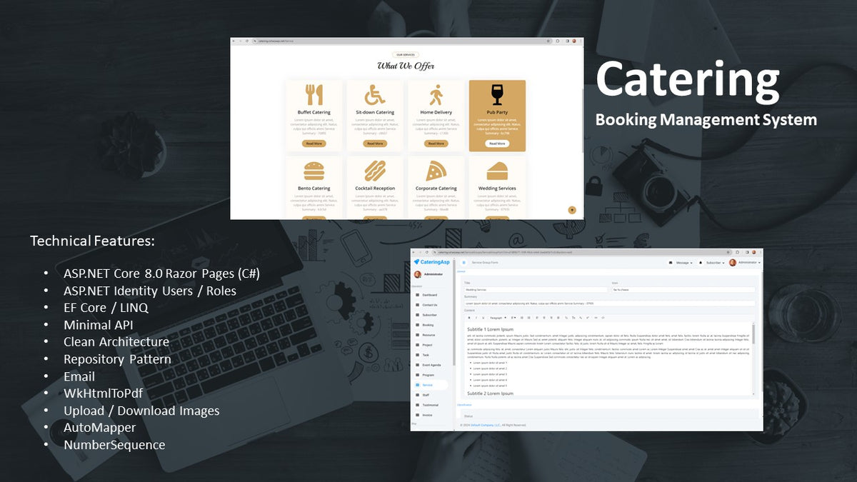Catering Booking Management System - ASP.NET Core 8.0 Razor Pages (C# ... Catering Booking Management System - ASP.NET Core 8.0 Razor Pages (C# ...