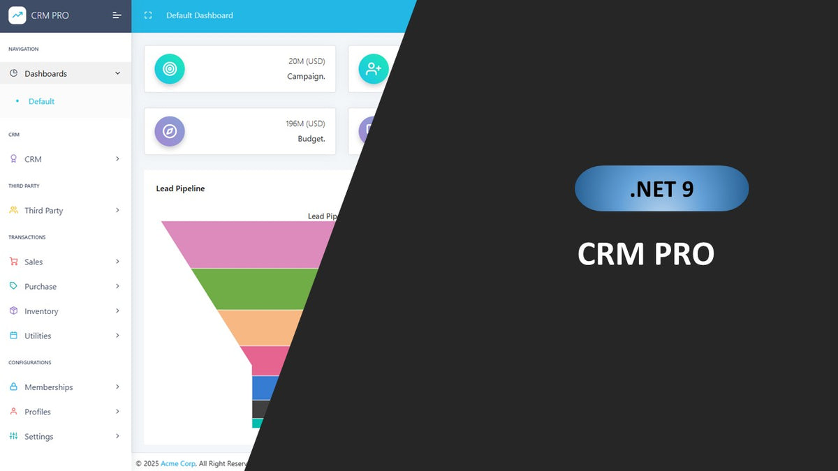 CRM PRO - ASP.NET Core Razor Pages 9.x - Complete Source Code – INDOTALENT STORE