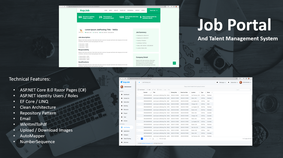 Job Portal And Talent Management System - ASP.NET Core 8.0 Razor Pages – INDOTALENT STORE