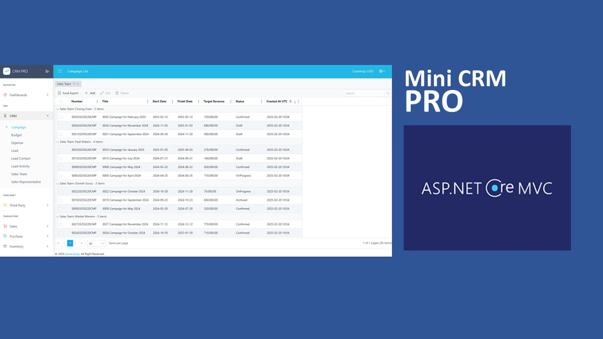 Mini CRM PRO - ASP.NET Core MVC 9.x - Complete Source Code – INDOTALENT STORE