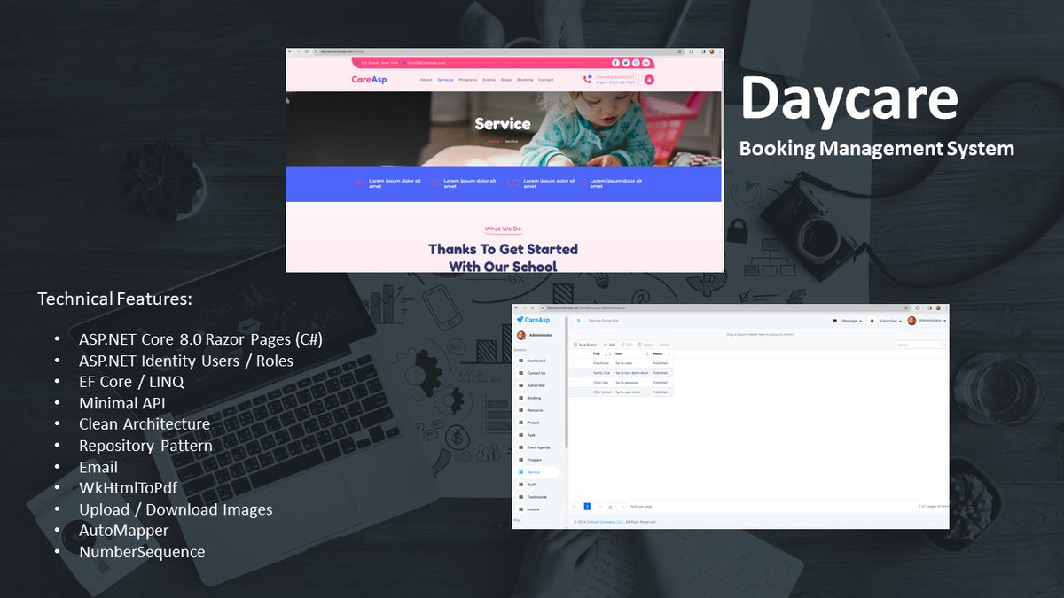 Daycare Booking Management System - ASP.NET Core 8.0 Razor Pages (C# ...