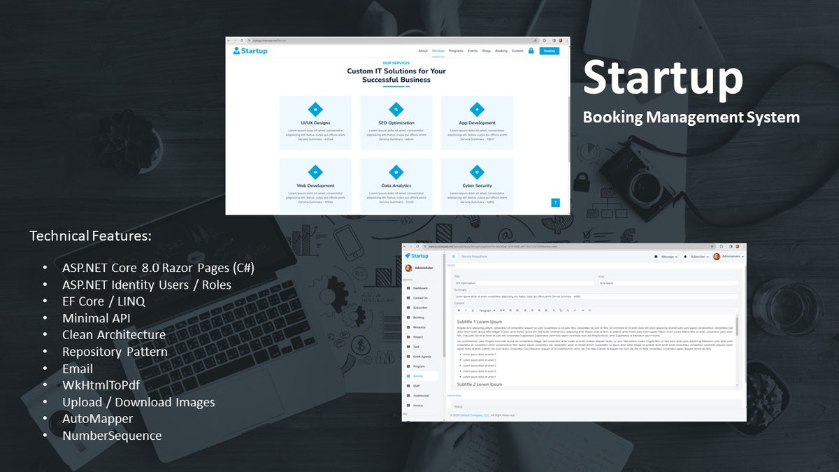 Startup Booking Management System - ASP.NET Core 8.0 Razor Pages (C# ...
