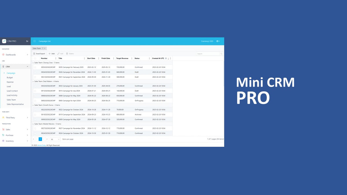 Mini CRM PRO - ASP.NET Core Razor Pages 9.x - Complete Source Code – INDOTALENT STORE