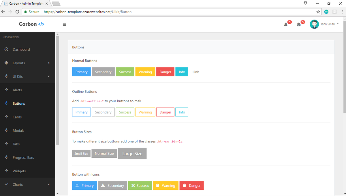 Carbon Template in ASP.NET Core 5.x.x MVC – INDOTALENT STORE