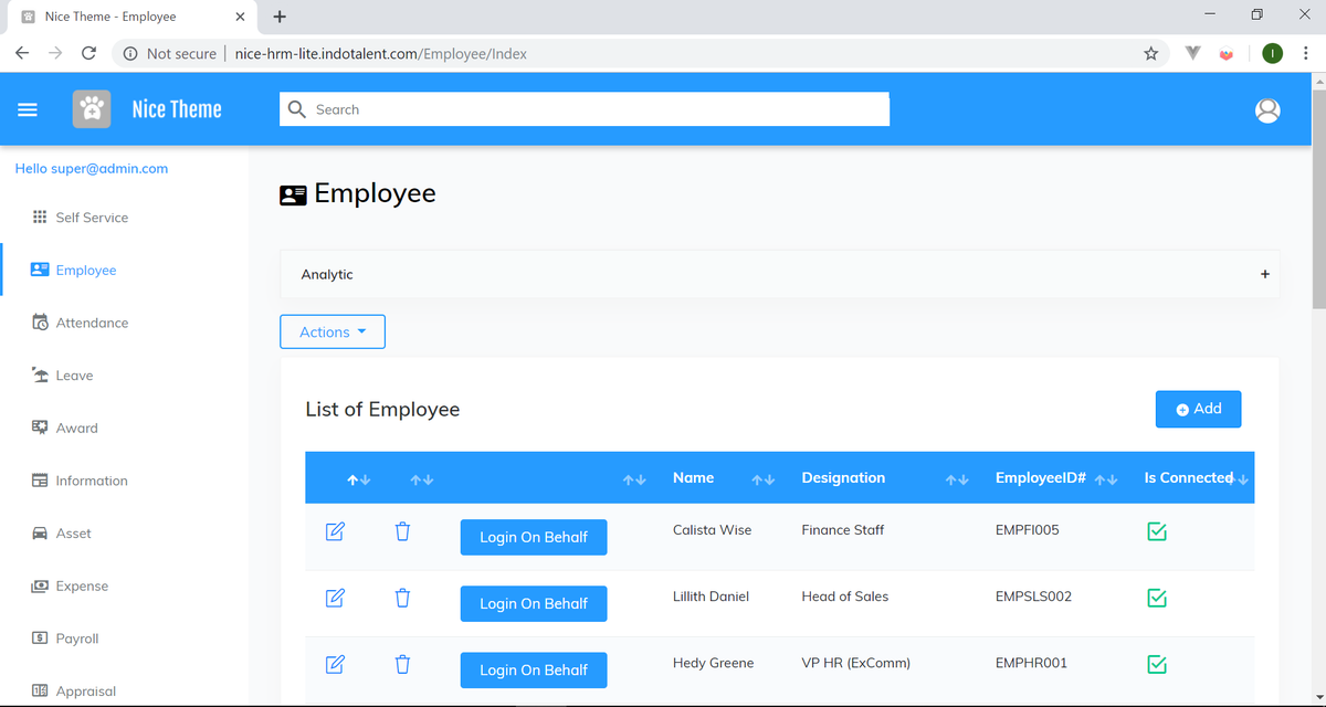 NICE - HRM System in ASP.NET Core 5.x.x MVC – INDOTALENT STORE